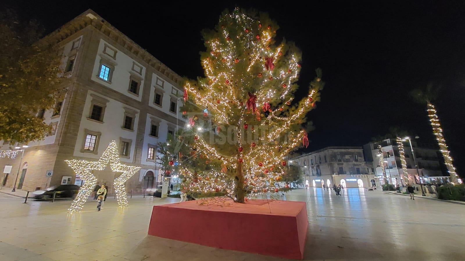 Acceso l'albero di Natale di piazza Scandaliato - Risoluto