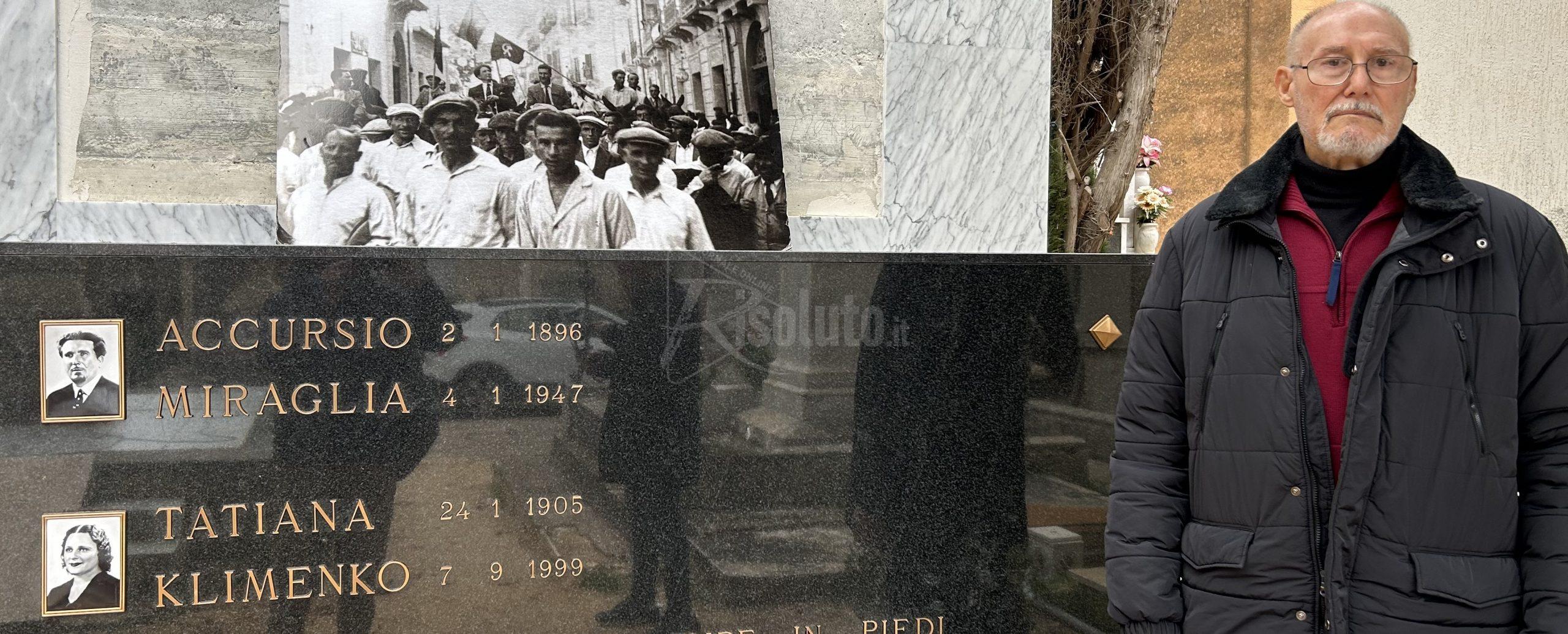 Inaugurazione al cimitero di Sciacca del monumento di Accursio Miraglia - Risoluto