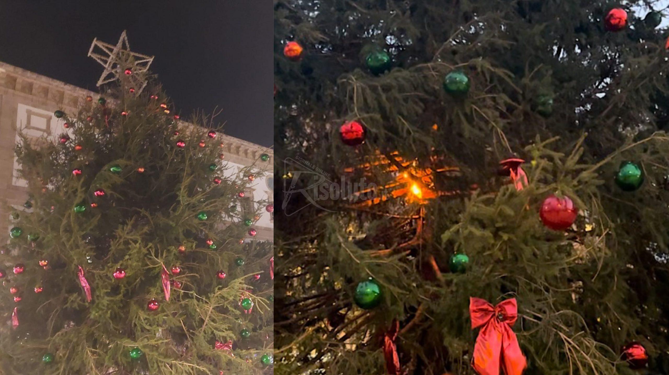 Sciacca, scintille sull’albero di Natale che resta al buio (Video) - Risoluto