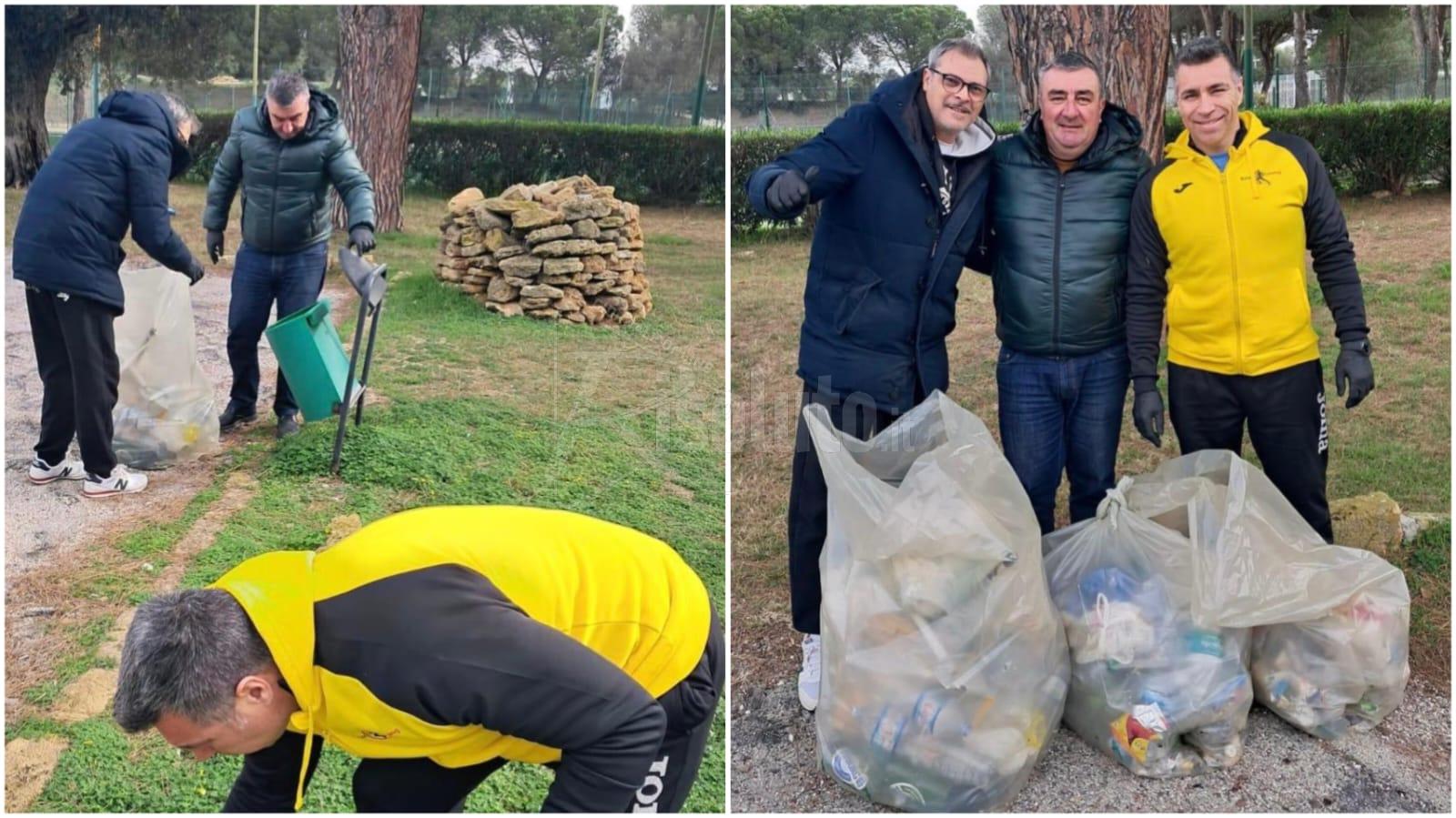 A Sciaccamare i direttori rimuovono i rifiuti abbandonati nell'area sportiva - Risoluto