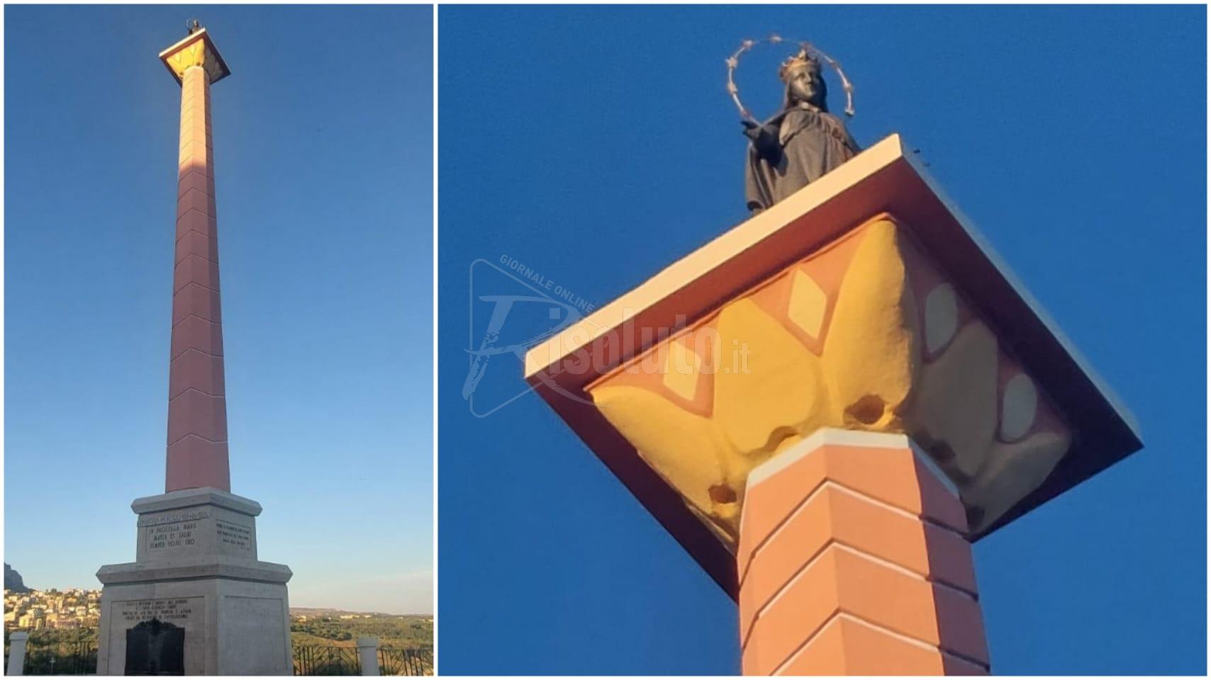 Colonna votiva delle Terme di Sciacca restaurata - Risoluto