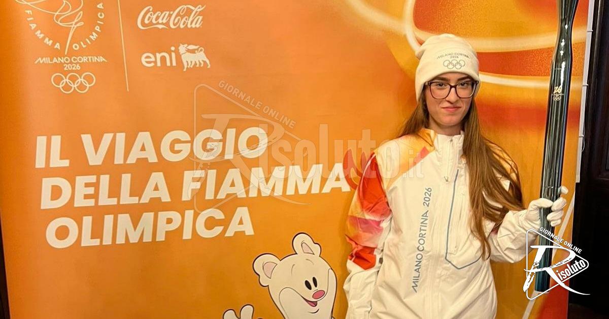 Alessia Friscia, tedoforo di Sciacca a Pavia - Risoluto